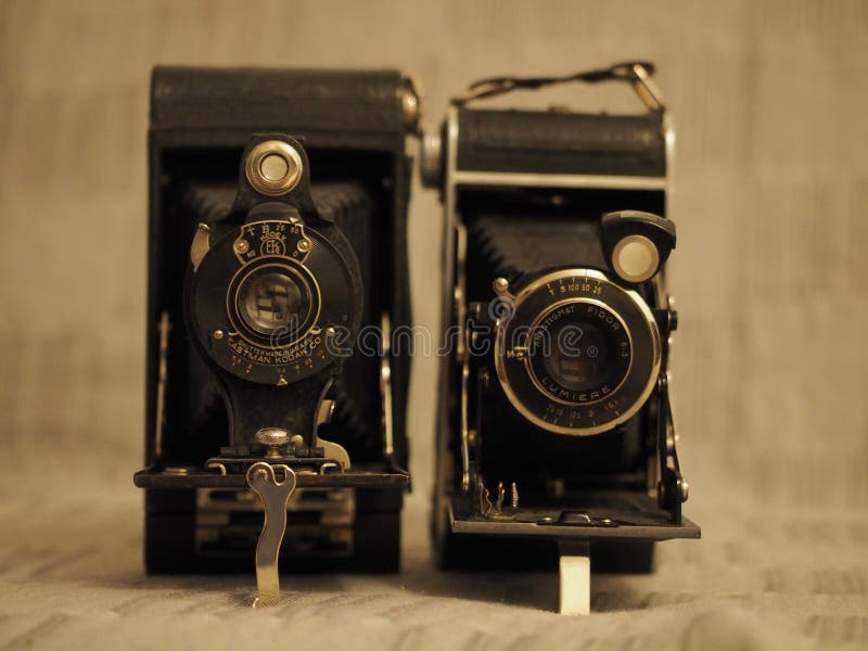 2 Vintage Bellows Kodak Cameras Editorial Photo - Image of machine ...