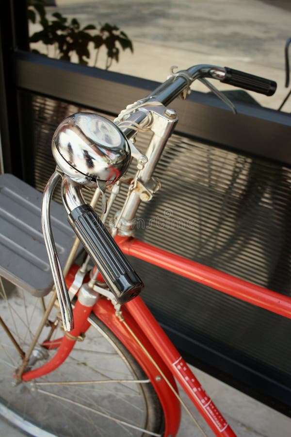 Vintage of Bicycle Handlebar at the Park. Stock Photo - Image of ...
