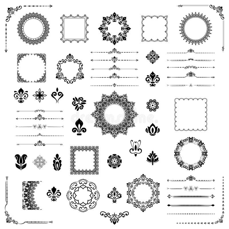 Vintage Set of Elements stock illustration. Illustration of design ...