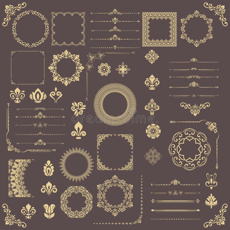 Vintage Big Set of Classic Patterns. Collection of Graphics Stock ...