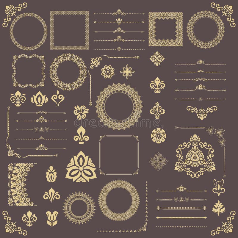 Vintage Big Set of Classic Patterns. Collection of Graphics Stock ...