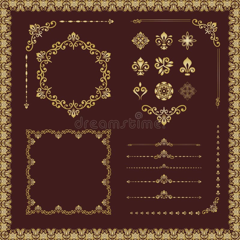 Vintage Big Set of Classic Patterns. Collection of Graphics Stock ...