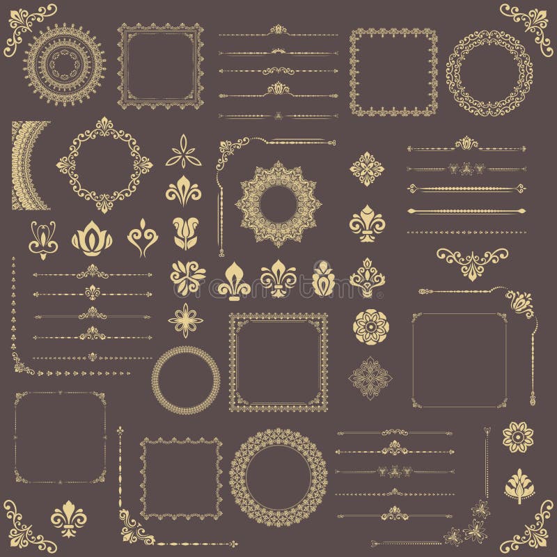 Vintage Big Set of Classic Vector Patterns. Collection of Graphics ...