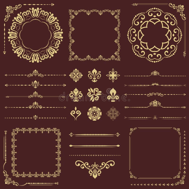 Vintage Big Set of Classic Vector Patterns. Collection of Graphics ...