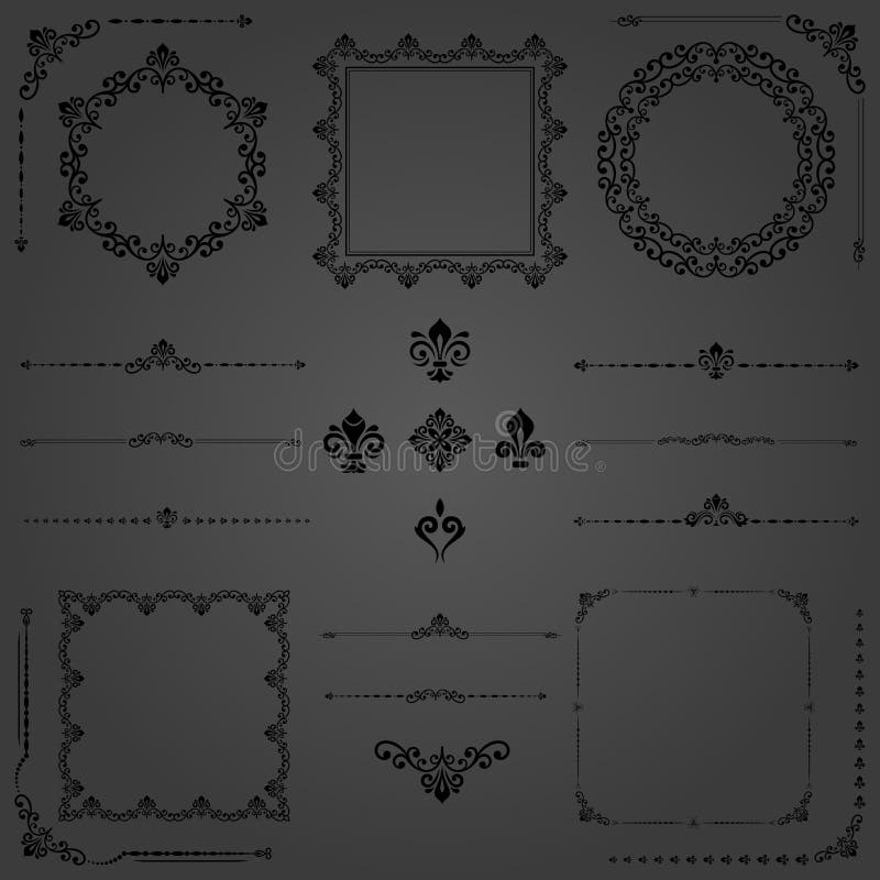 Vintage Big Set of Classic Vector Patterns. Collection of Graphics ...