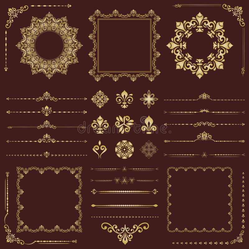 Vintage Big Set of Classic Vector Patterns. Collection of Graphics ...