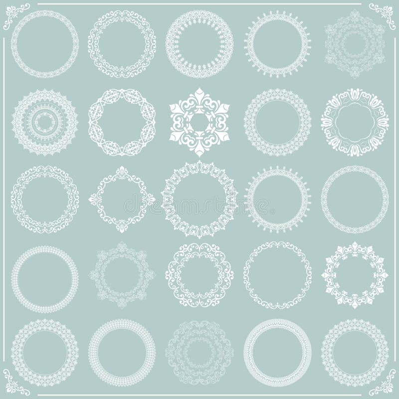 Vintage Big Set of Round Vector Patterns Stock Vector - Illustration of ...