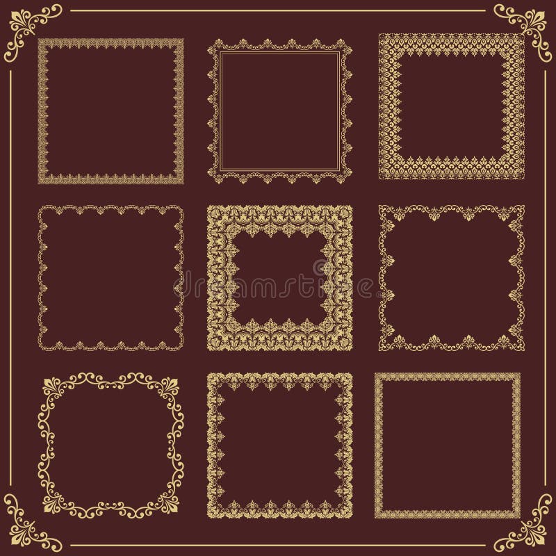 Vintage Big Set of Square Vector Patterns. Collection of Graphics Stock ...
