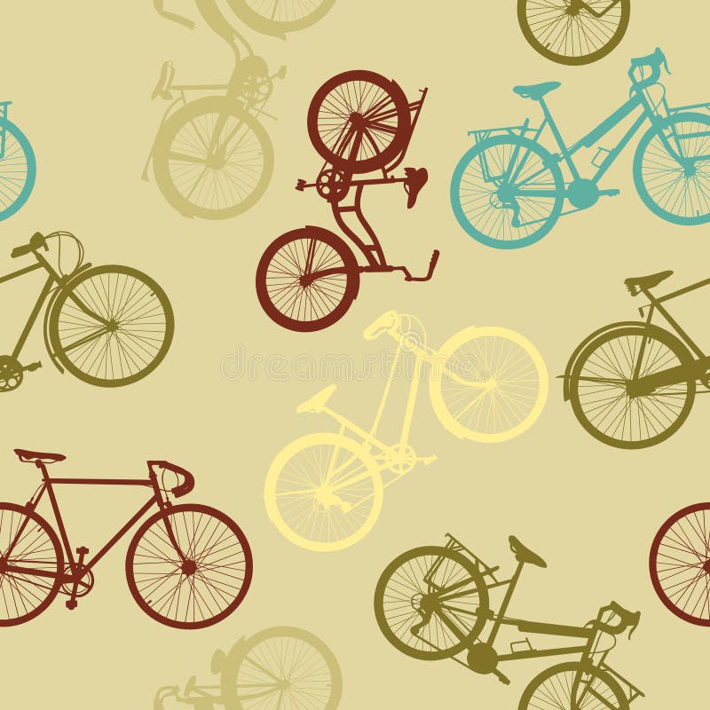 Bicycle Pattern stock vector. Illustration of retro, cycle - 24896159