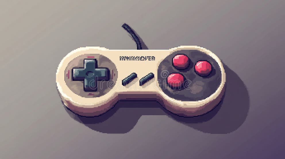 Vintage 8-Bit Game Controller for Retro Gaming Enthusiasts Stock Illustration - Illustration of ...