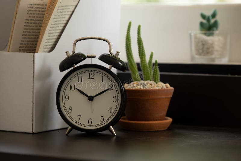 Clock in bed room stock image. Image of place, countdown - 122041727
