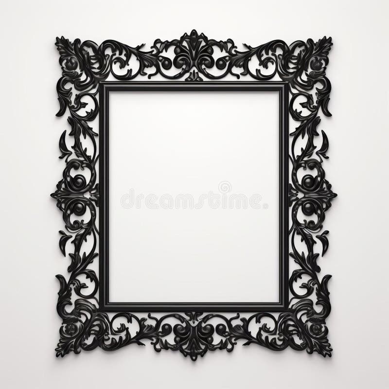 Vintage Black Antique Frame Design on White Background Stock Illustration - Illustration of ...