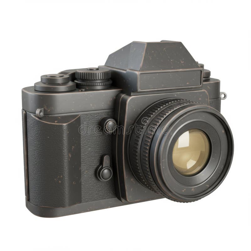 Vintage Black Camera with Aged Texture Stock Illustration ...