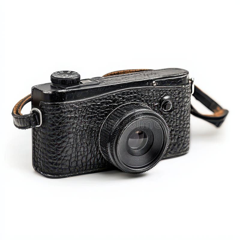 A Vintage Black Camera with a Textured Finish, Designed for Capturing ...