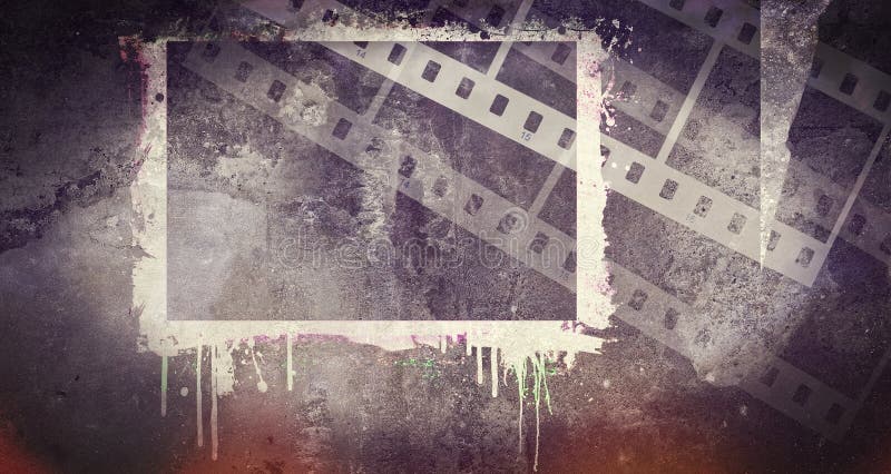 Vintage Black Film Strip Frame with Dripping. Design Element. Stock ...