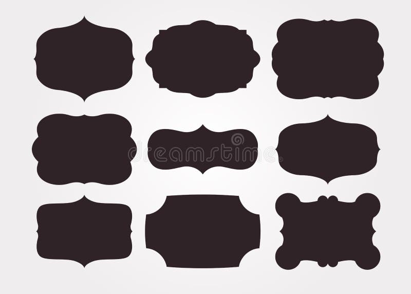 Vintage Black Frame Empty Set. Retro Premium Quality Labels Set and ...