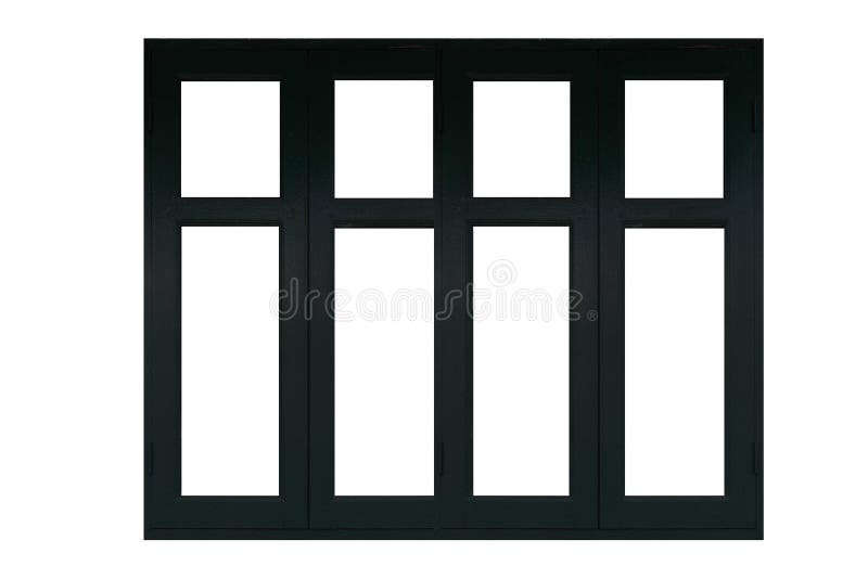 Black Painted Wooden Window Frame Isolated on a White Background Stock ...
