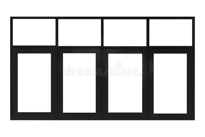 Black Painted Wooden Window Frame Isolated on a White Background Stock ...