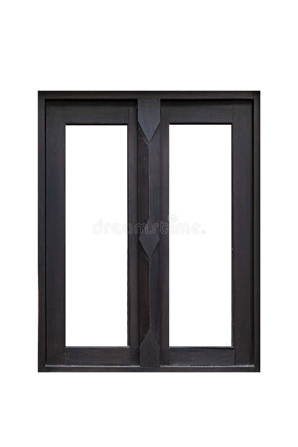 Black Painted Wooden Window Frame Isolated on a White Background Stock ...