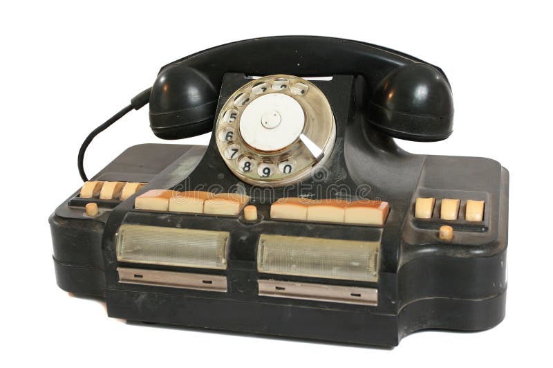 Vintage Black Phone with Disc Dials Stock Photo - Image of fashion ...