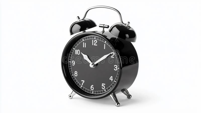 Vintage Black Retro Alarm Clock with Bells on Top for Time Management ...