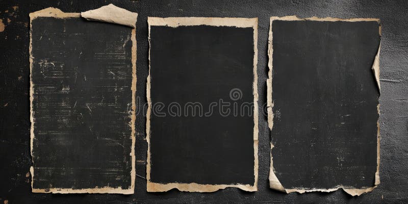 Vintage Black Scratch Torn Poster Set Overlaid for Grunge Style Design ...