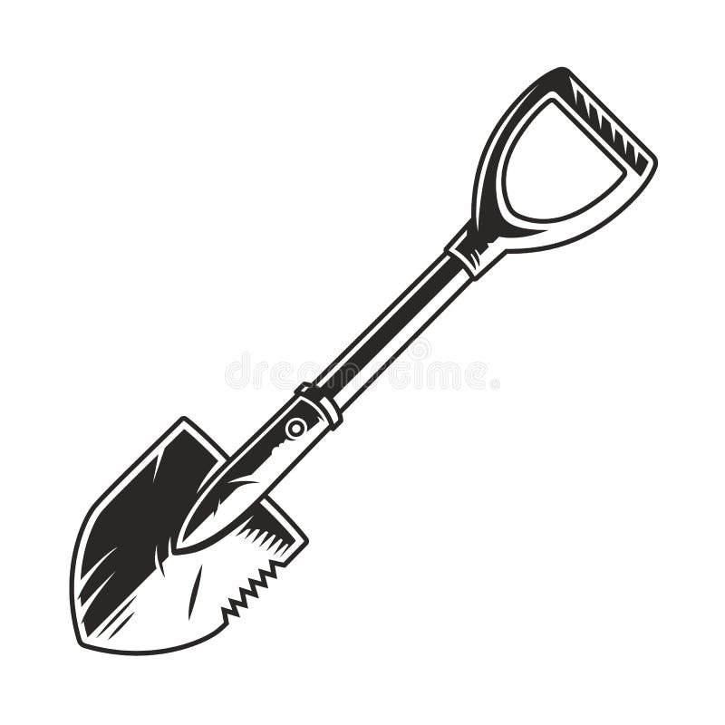 Black Shovel and Rake Icon Isolated on Black Background. Tool for ...