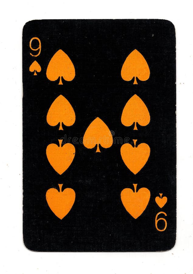 A Vintage Black Spades Playing Card. Stock Photo - Image of five, white ...