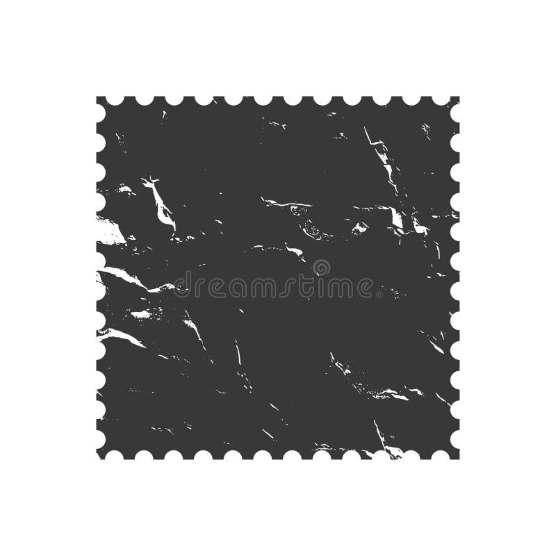 Vintage Black Vector Empty Postage Stamp Featuring Serrated Edge, Blank ...