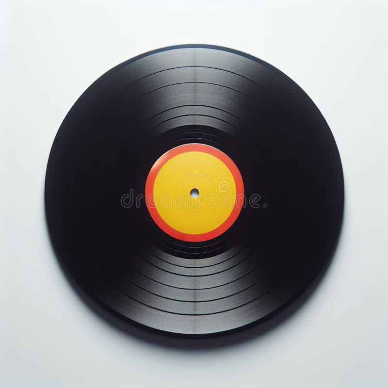 Vintage Black Vinyl Record Isolated on White Background. Stock ...