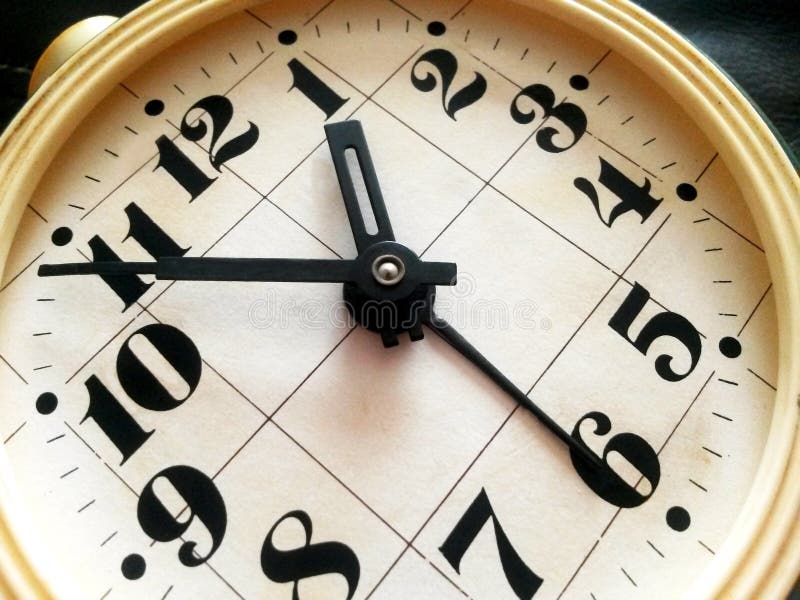 Vintage Black Watch with a Large Dial, Numbers Stock Photo - Image of ...