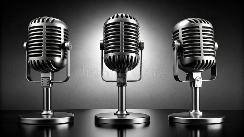 Vintage Black and White Microphones a Timeless Studio Still Life ...