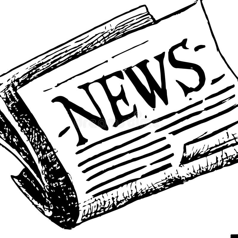 Vintage Black and White Newspaper Illustration Stock Illustration ...