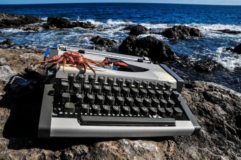 Vintage Black and White Travel Typewriter Stock Image - Image of black ...
