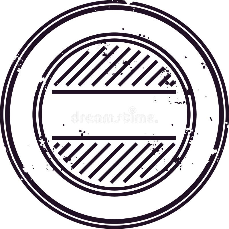 Vintage Blank Circular Stamp with Diagonal Lines and Copy Space ...