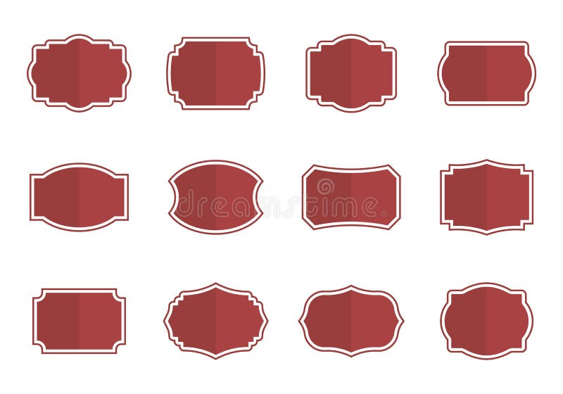 Vintage Blank Label Set in Flat Vector Illustration Stock Vector ...