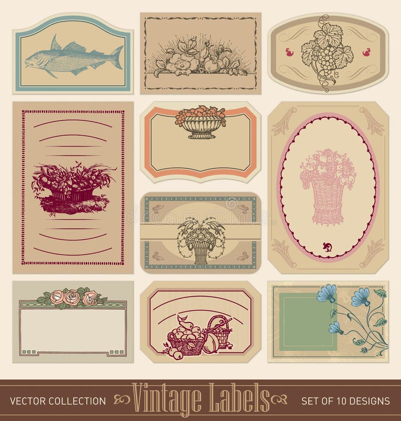 Blank Vintage Labels Set (vector) Stock Vector - Illustration of banner ...
