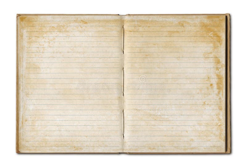 Vintage Blank Open Notebook Stock Photo - Image of document, page ...