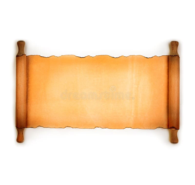 Vintage Blank Paper Scroll Isolated on White Stock Photo - Image of ...
