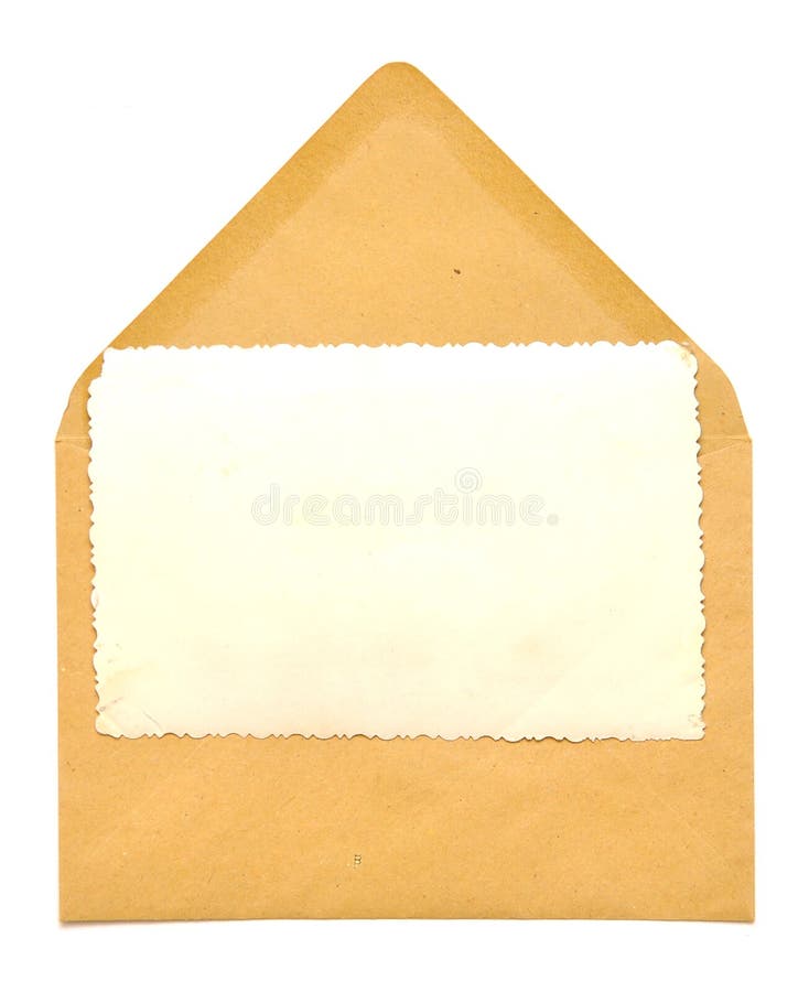 Vintage Blank Photo Frame on Envelope Stock Photo - Image of card ...