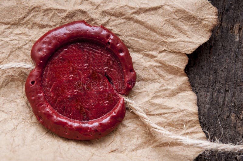 Vintage blank red wax seal stock photo. Image of aged - 65982964