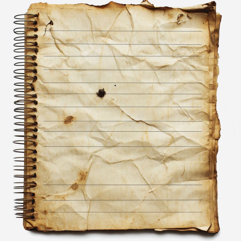 Vintage Blank Spiral Notebook Page with Textured Aged Paper, Perfect ...