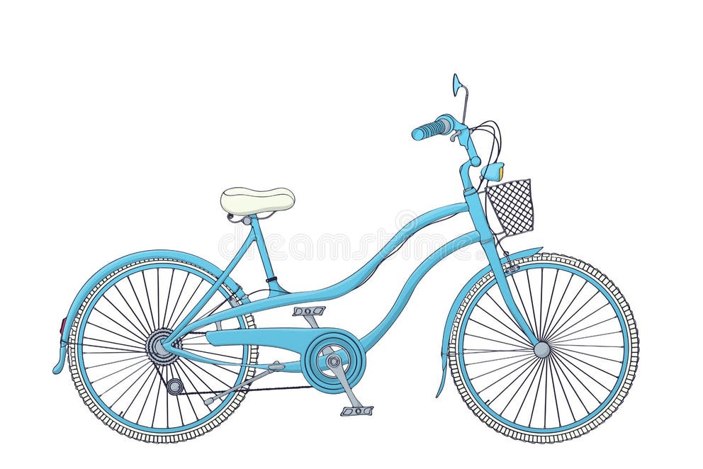 Vintage blue bicycle stock vector. Illustration of color - 192276713