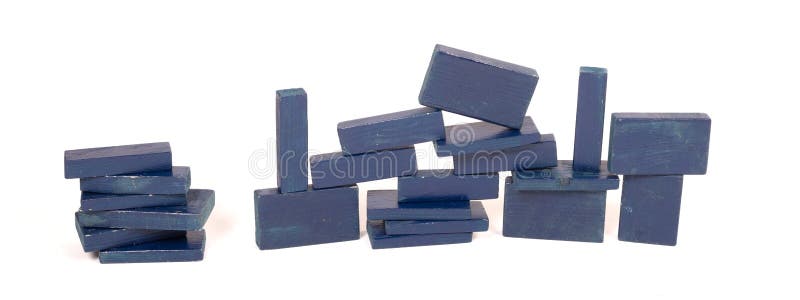 Vintage Blue Building Blocks Isolated on White Stock Image - Image of ...