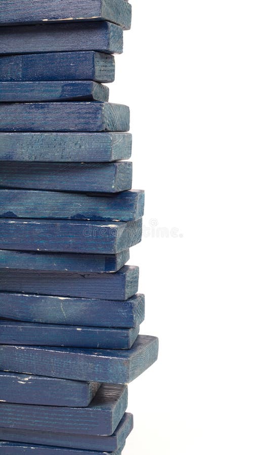 Vintage Blue Building Blocks Isolated on White Stock Image - Image of ...