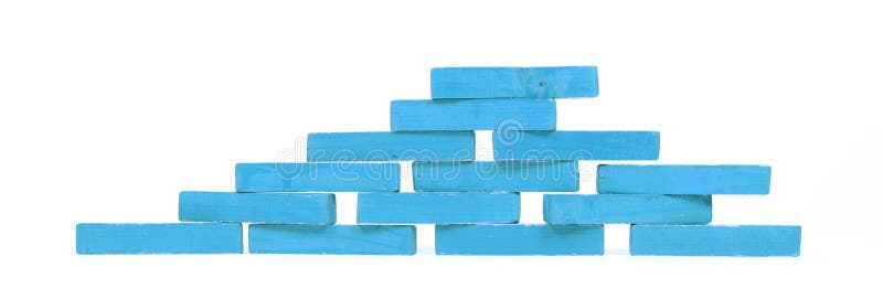 Vintage Blue Building Blocks Isolated on White Stock Image - Image of ...