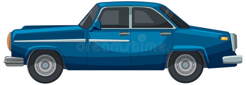 A vintage blue car stock vector. Illustration of design - 337458543