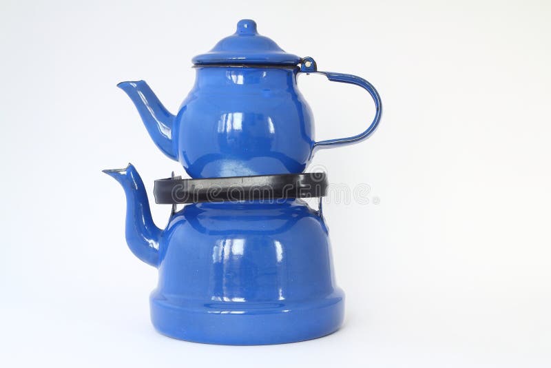 Vintage Blue Ceramic Teapot Isolated on White Background, Stock Photo ...