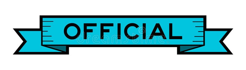 Vintage Blue Label Banner with Word Official on White Background Stock ...