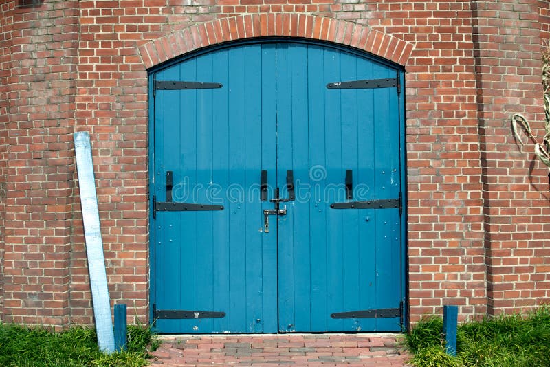Vintage blue gate stock image. Image of exit, travel - 78692147